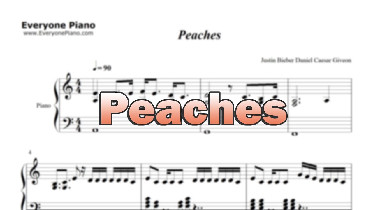 Peaches-Justin Bieber - Sheet Music in the Intro - YouTube