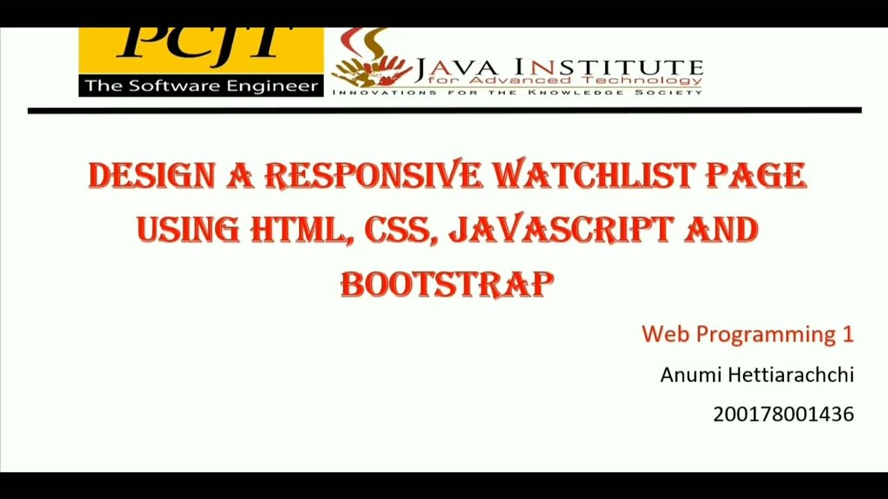 24.Design a watchlist page - YouTube