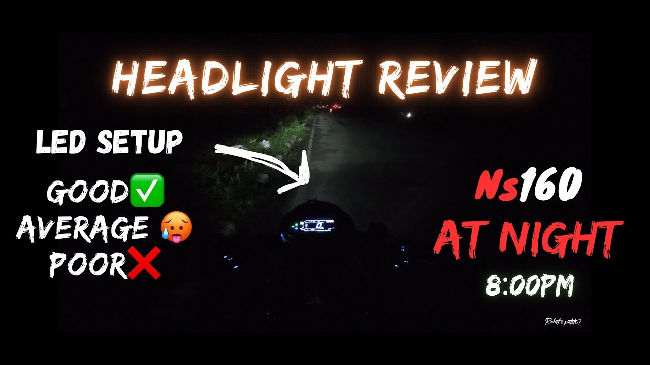 Headlight review in night || Ns160 LED Light review ️#shorts # ...