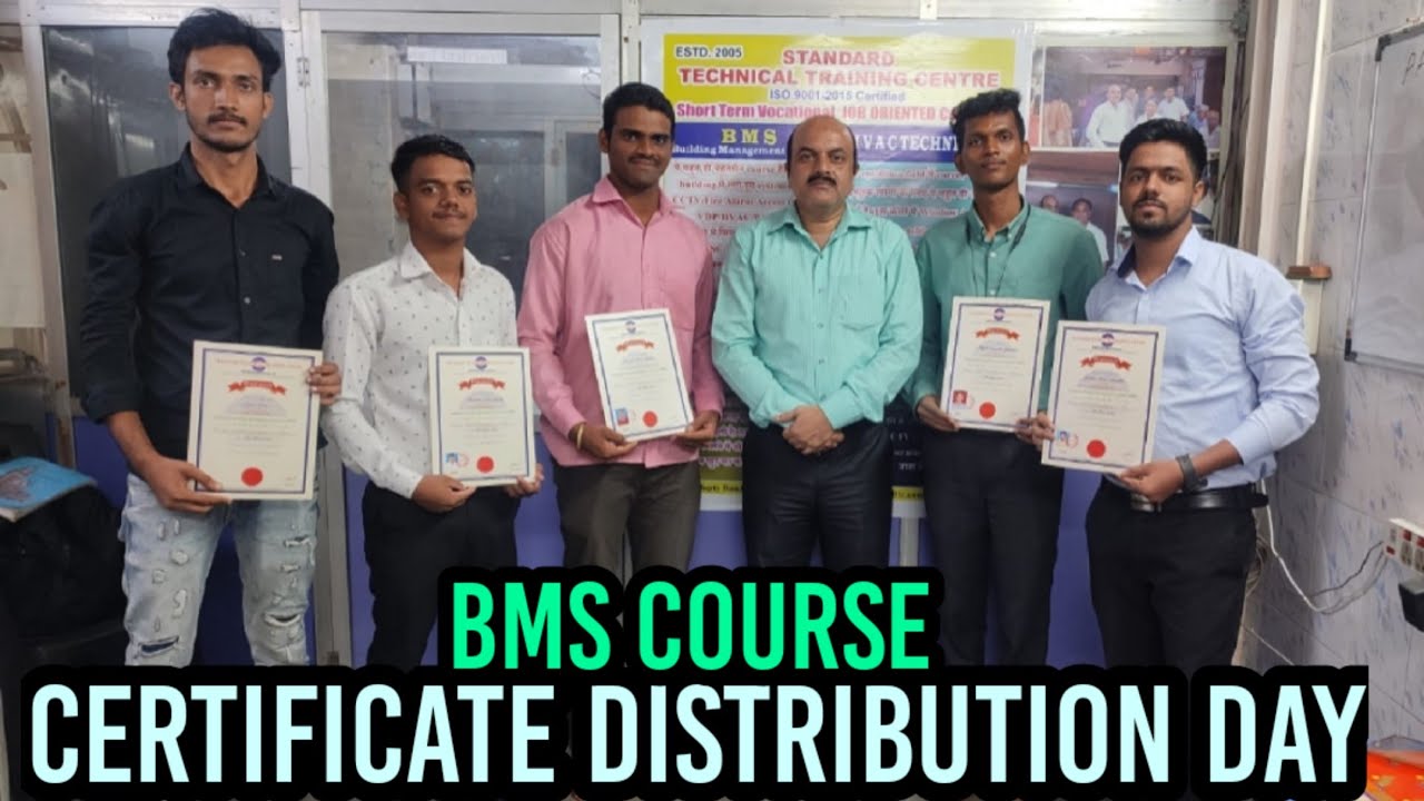 BMS COURSE - CERTIFICATE DISTRIBUTION DAY. - YouTube