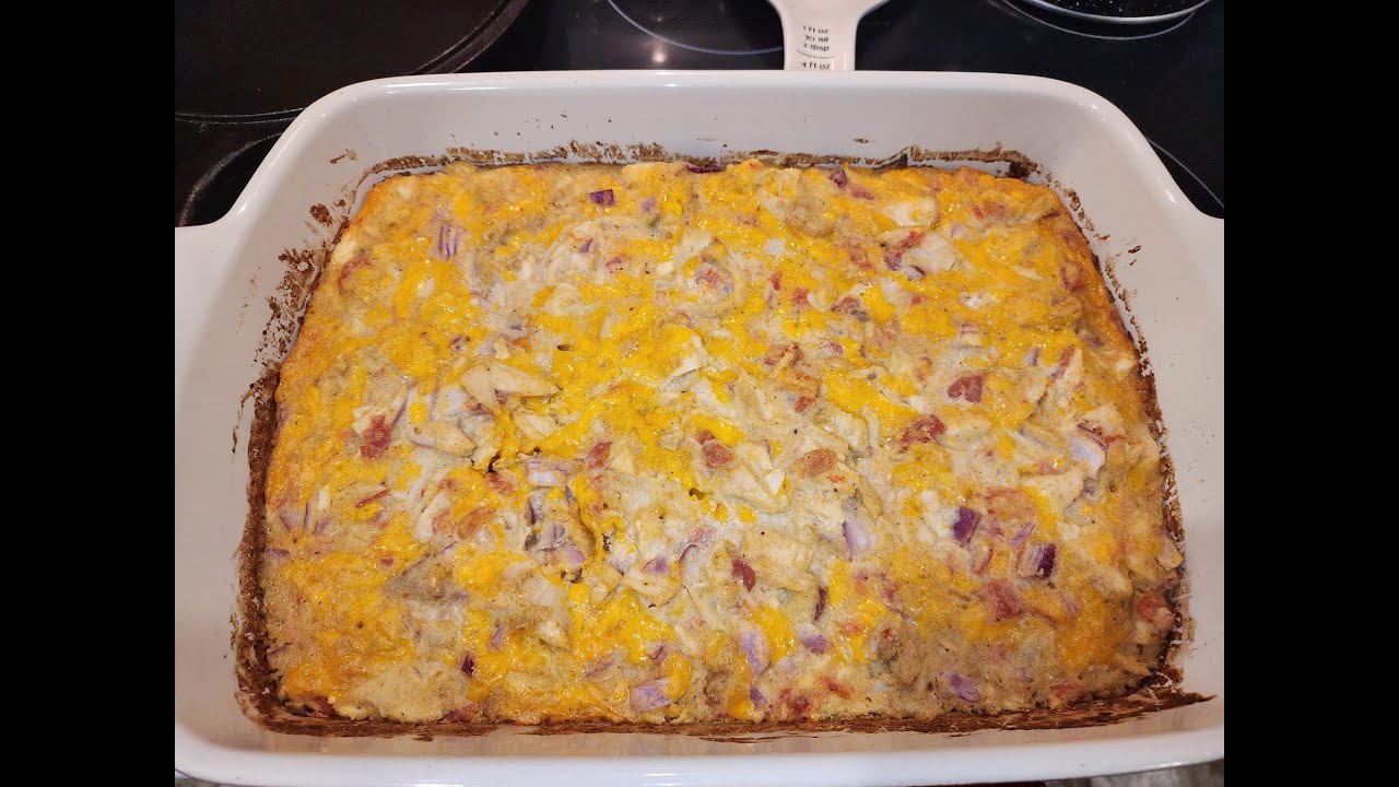 Chicken Cornbread Casserole & Homemade Cornbread Recipe! - YouTube