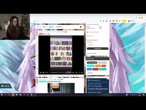 Valkyrae reacts to a portrait of her made of rubix cubes