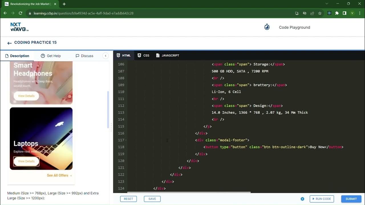 Ecommerce Website Products Section | Coding Practice 15 | HTML, CSS, Bootstrap | NxtWave | ccbp ...