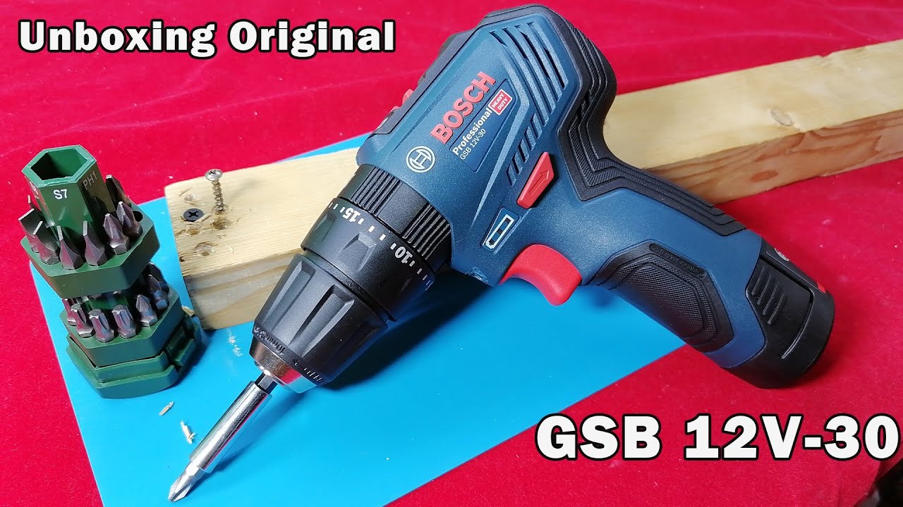 Bosch GSB 12V-30 Professional percussion drill driver unboxing|Unboxing ...
