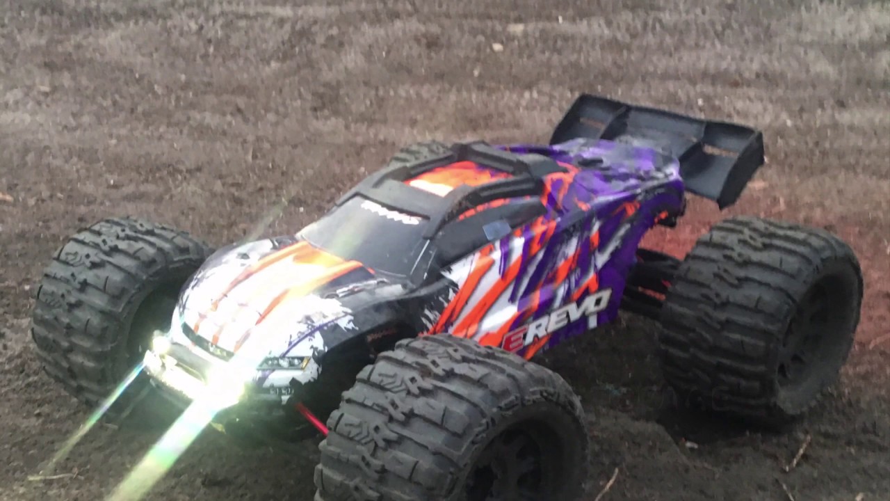 TRAXXAS E-REVO 2.0 with TRAXXAS LIGHT KIT running on PROLINE BELTED ...
