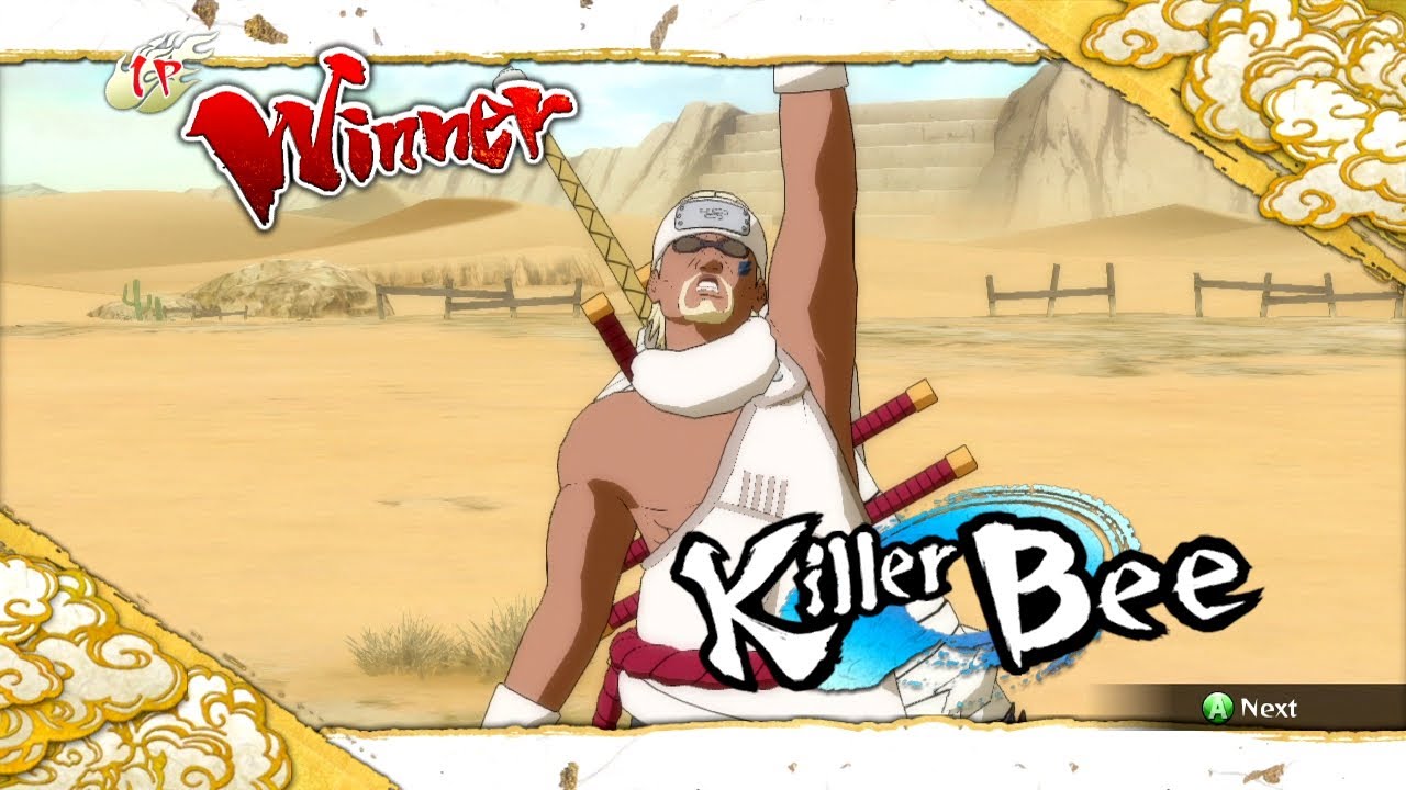 Naruto Ultimate Ninja Storm 3 Killer Bee (Samehada) Complete Moveset with Command List - YouTube