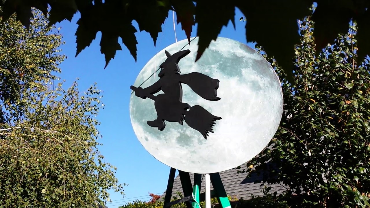Witch shadow across full moon - YouTube