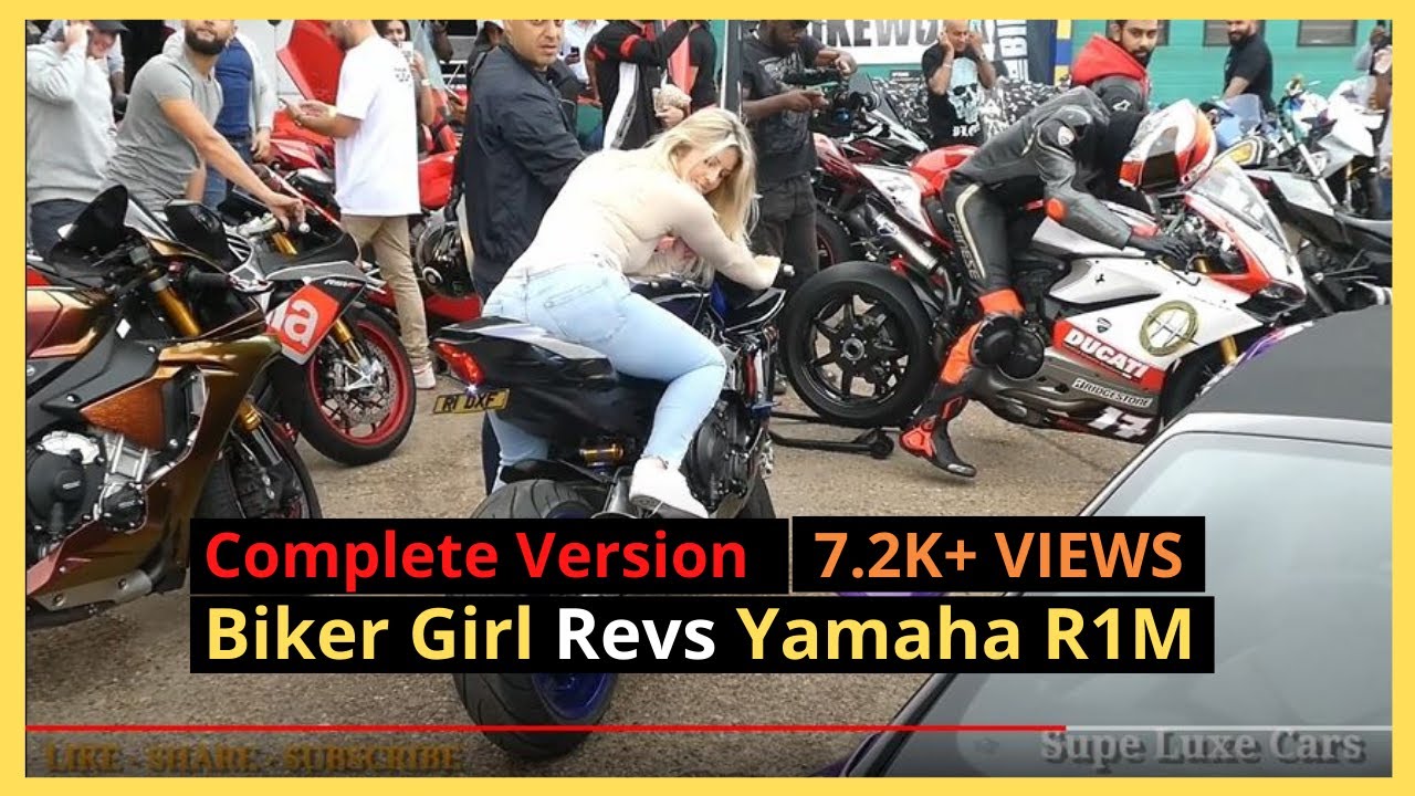 Biker Girl Revs Yamaha R1M (Complete Version) - YouTube
