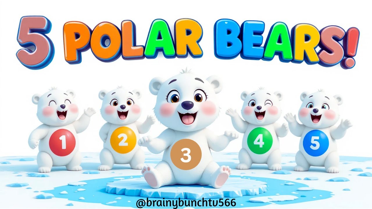 5 Little Polar Bears on the Ice ️ | Fun Arctic Counting Song for Kids ...