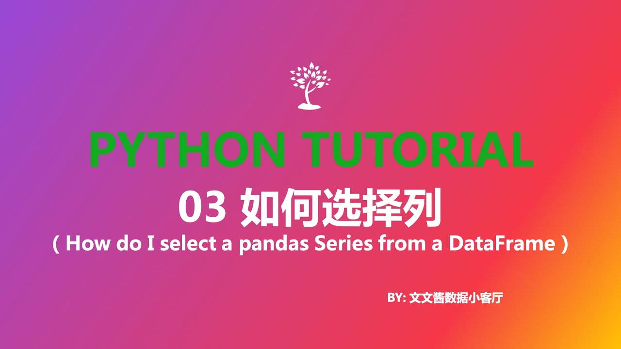 03 How Do I Select Pandas Series From Dataframe YouTube 03 How Do I Select Pandas Series From Dataframe YouTube