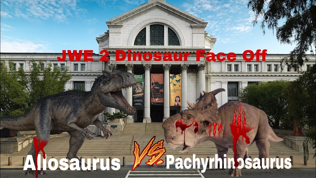 JWE 2 Dinosaur Face Off Allosaurus vs Pachyrhinosaurus 2024 - YouTube