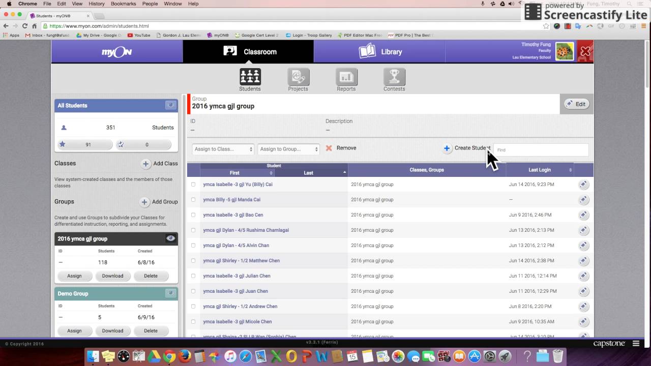 20160615 myON Teacher -- How to add a new user into your myON class ...