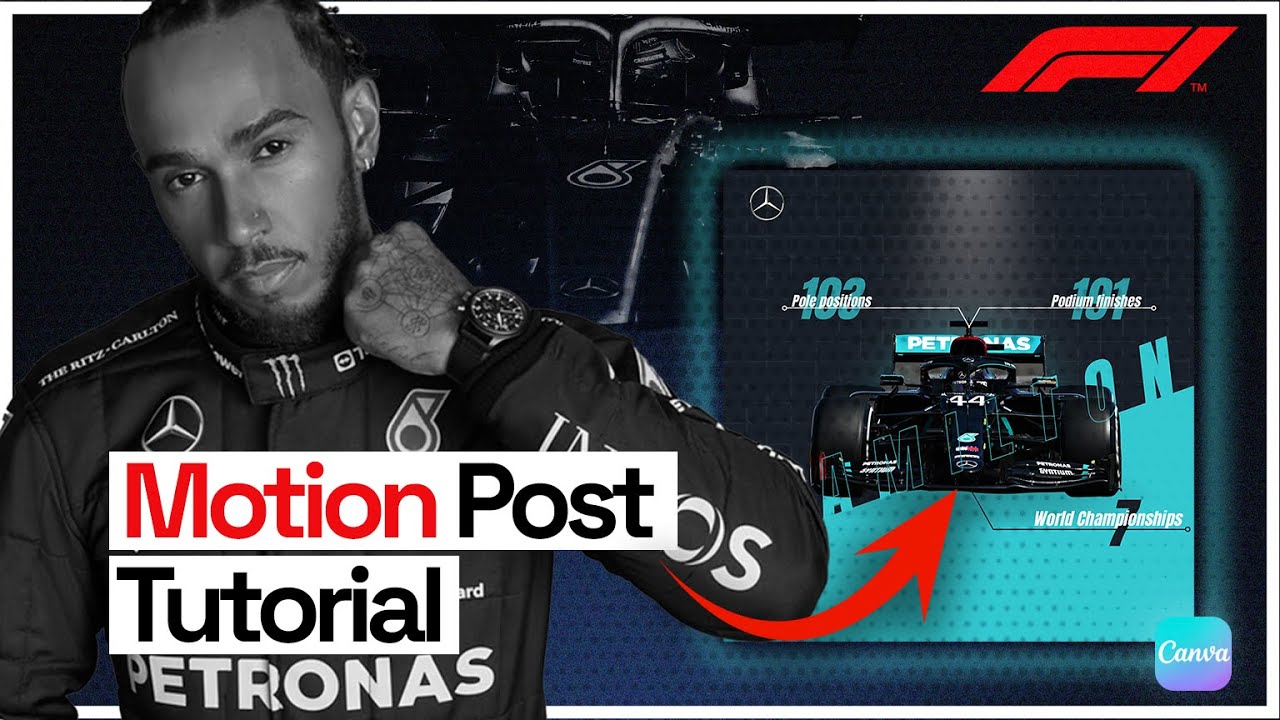 Lewis Hamilton 🏆 Instagram Graphics Tutorial | Canva motion graphics ...