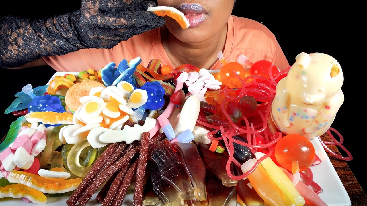 ASMR MUKBANG, Eating Videos Pineapple, Lizard, Egg, Mukbang Candy ...