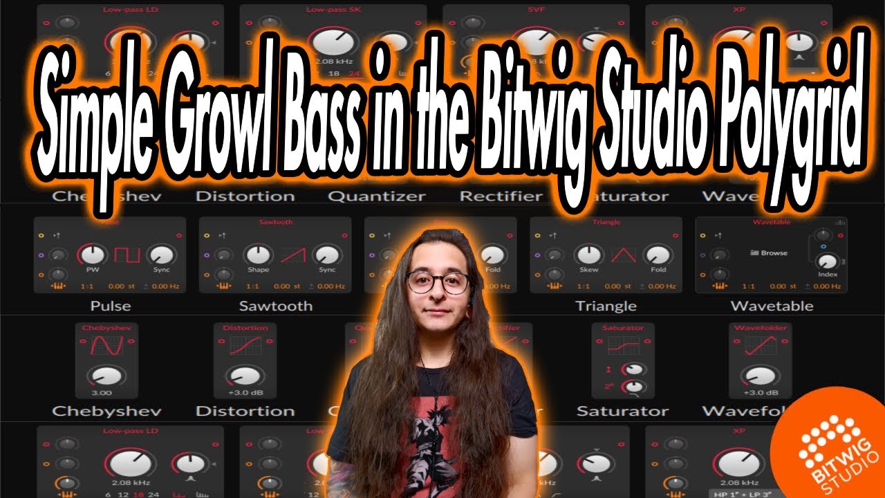 Simple Growl Bass in the Bitwig Studio Polygrid - YouTube