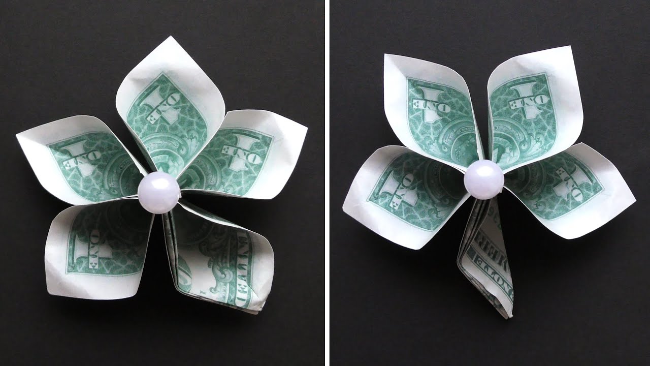 My MONEY FLOWER Easy Dollar Origami Out Of Two Bills Tutorial DIY my-money-flower-easy-dollar-origami-out-of-two-bills-tutorial-diy