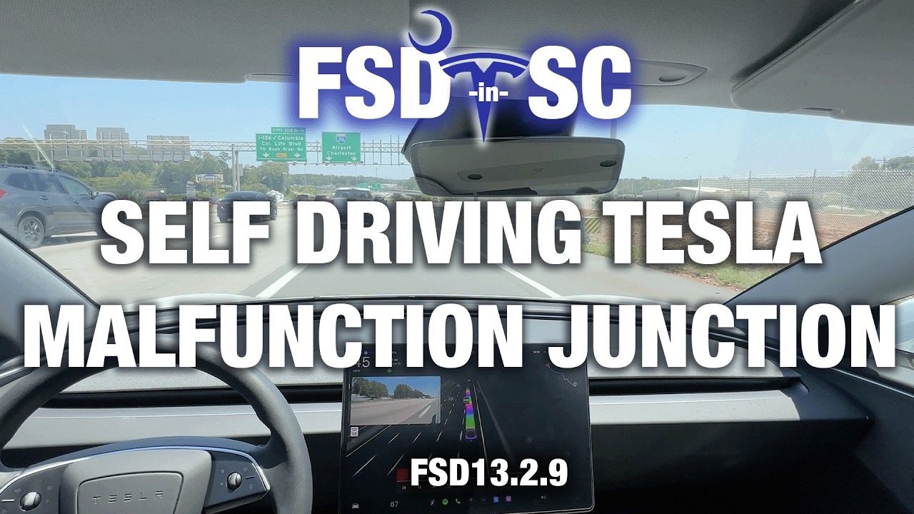 Tesla FSD Navigates Malfunction Junction | I-20 → I-26 → I-126 ...