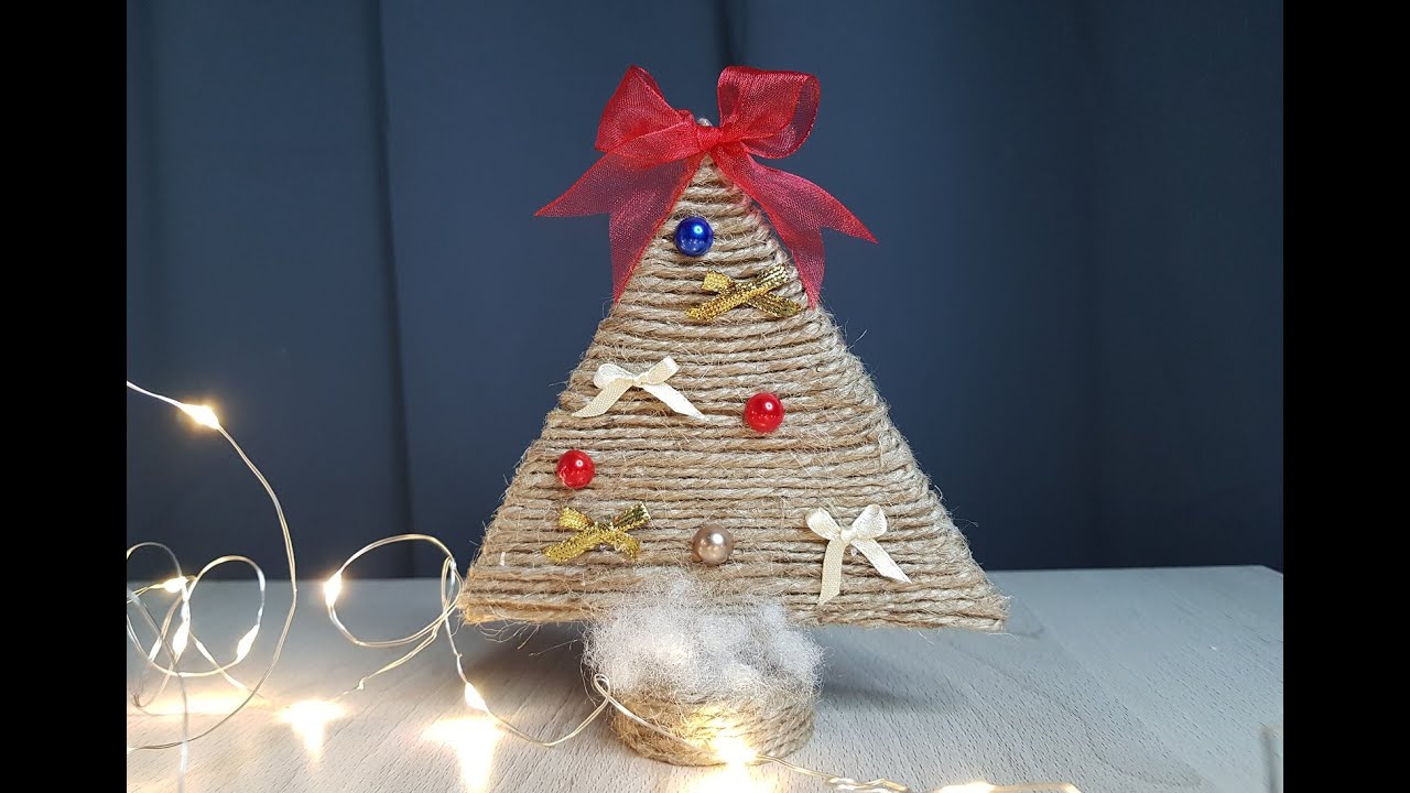 How to Make Stylish Christmas Tree with Jute and Cardboard - CRAFTMANIA ...