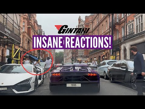 GINTANI EXHAUST Lamborghini Aventador SVj TRAPPED In London! *V12 SOUND & CROWD REACTIONS!