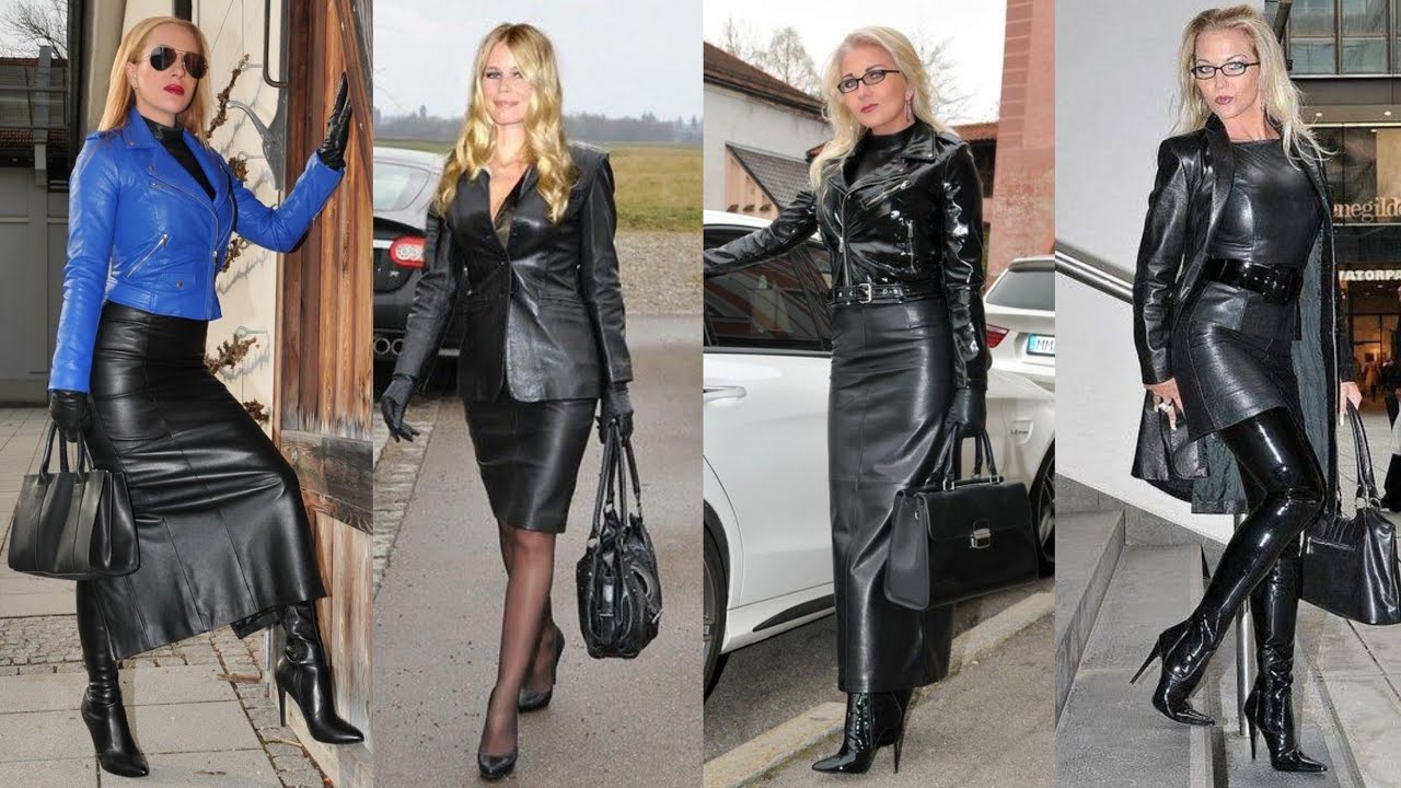 2023-2025 old ladies in beautiful attractive leather dress's outfit ...