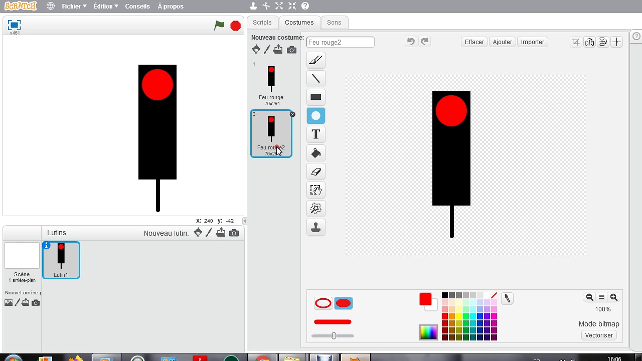 Algorithme modélisant un feu de signalisation sur Scratch - YouTube