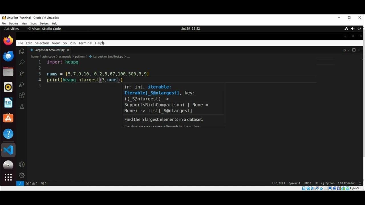 Python largest or smallest N items in a collection - YouTube