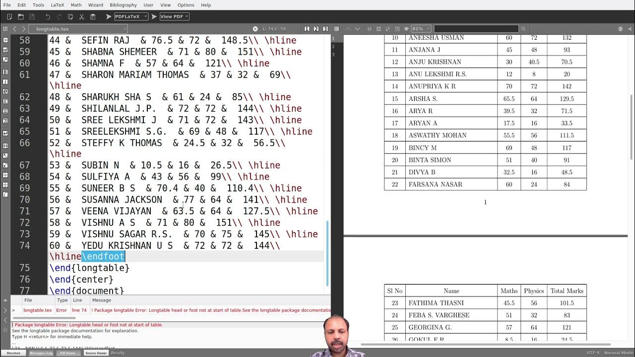 Tables spanning pages in LaTeX - YouTube