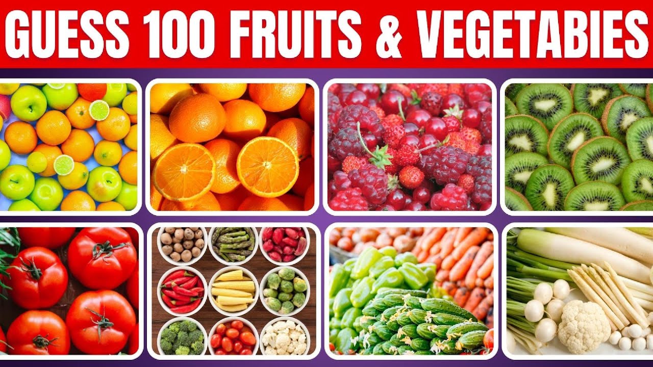 Guess the 100 Fruits and Vegetables Fast! 🥝🥬 EASY to IMPOSSIBLE ! - YouTube