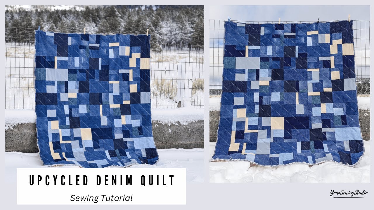 upcycled jeans quilt sewing tutorial - scrappy look - memory denim ...