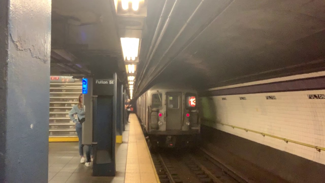 MTA HD RARE: R62A (13) Train Passing Fulton Street (A) (C) - YouTube