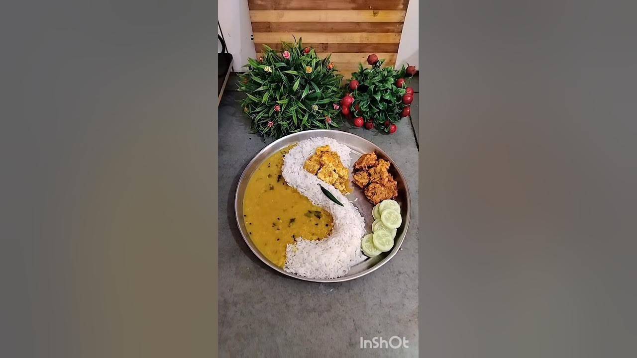 Today's bhojan thali 😋👌😋 dalchawal & pakaudi # youtubeshort - YouTube