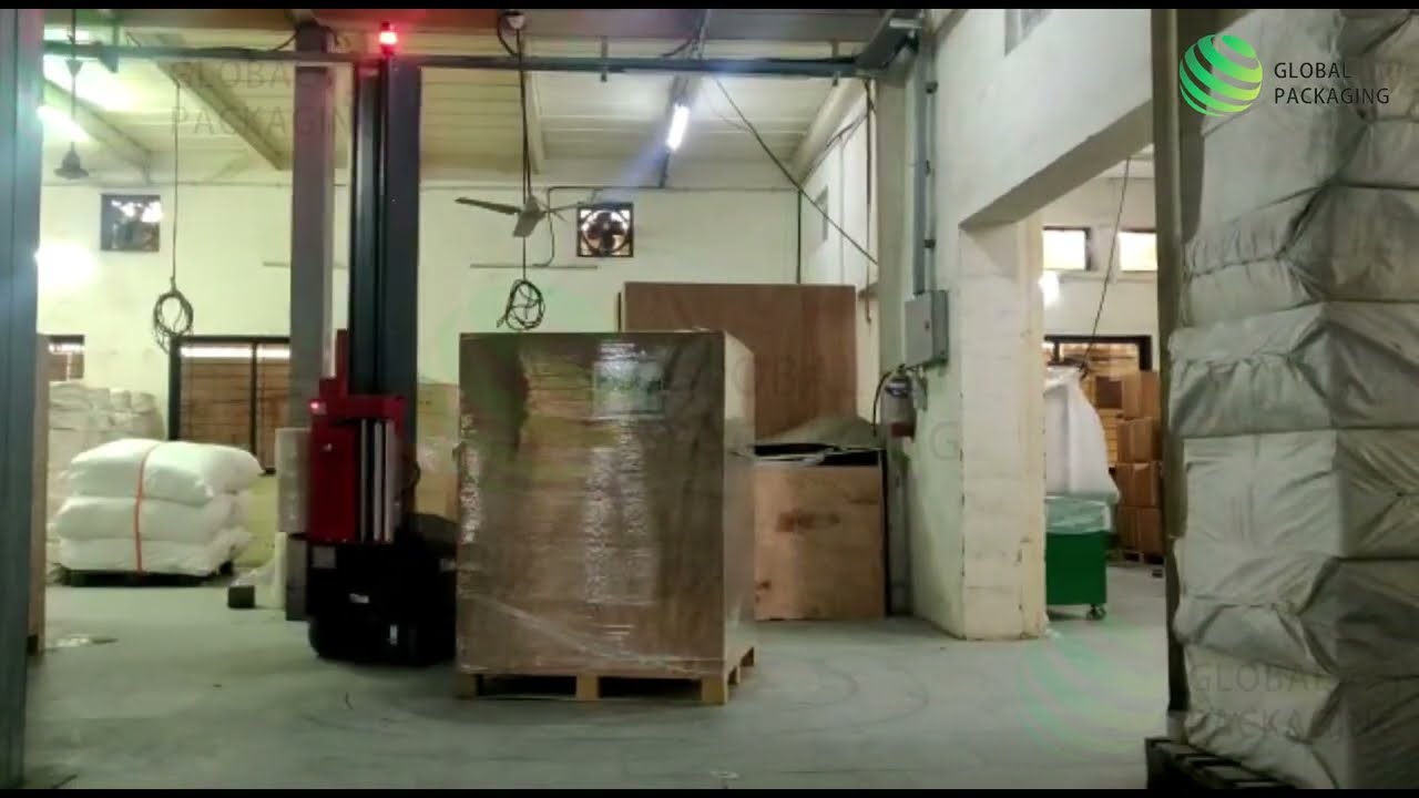 Self Moving Wrapping robot | Online pallet stretch wrapping machine PR ...
