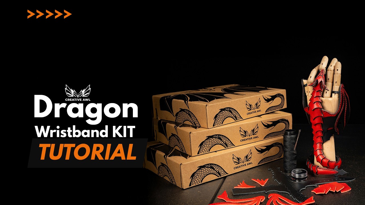Leather Dragon Wristband DIY KIT and Pattern - YouTube