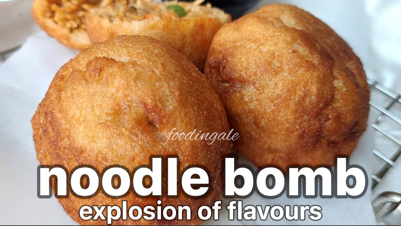 noodle bomb | how to make bread roll | chinese tea time snack - YouTube