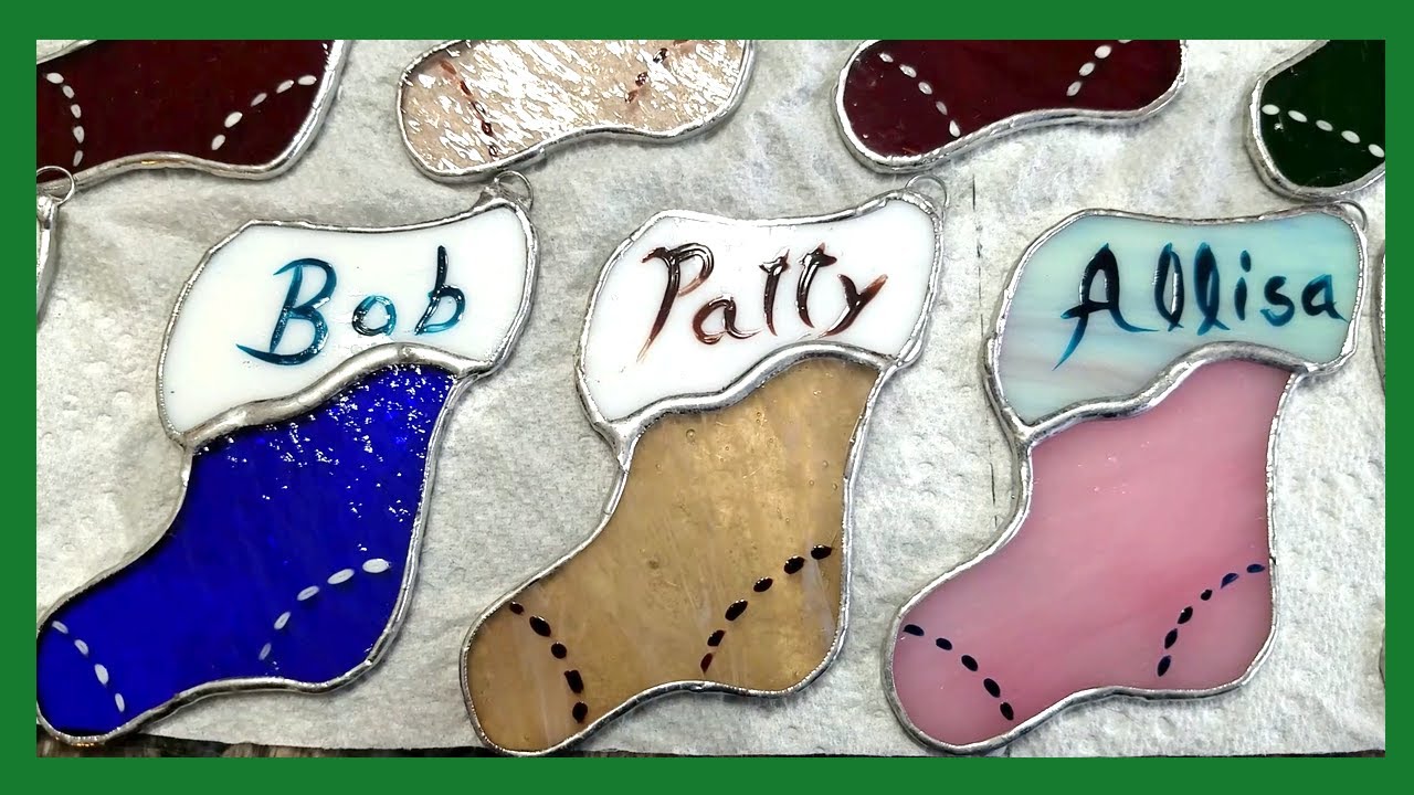 How to do Stained Glass for Beginners- Easy Christmas Stocking Ornament ...