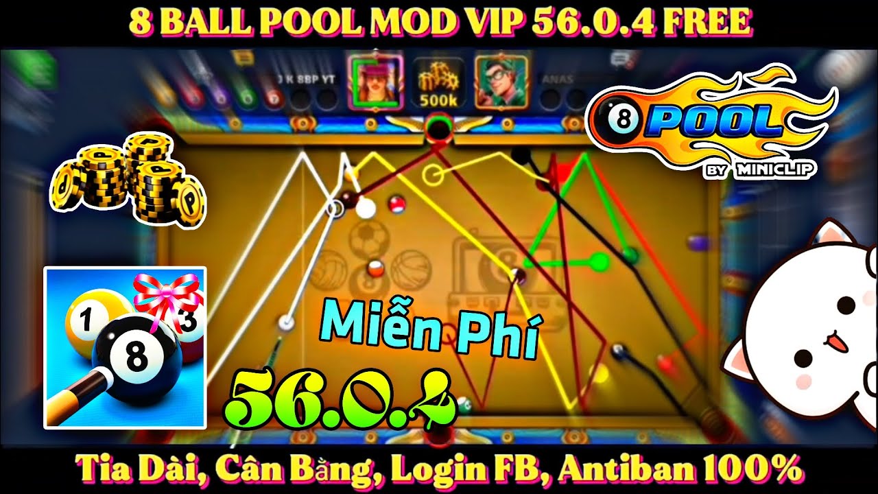 Cách Hack 8 Ball Pool Vip 56.0.4 Free | Đường Kẻ Dài, Cân Bằng Chuẩn ...