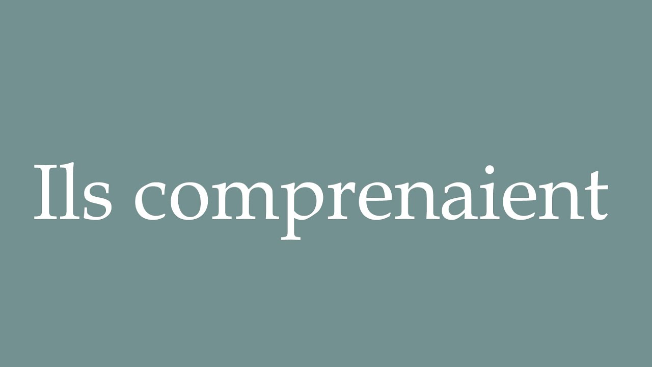 How to Pronounce ''Ils comprenaient'' (They understood) Correctly in ...