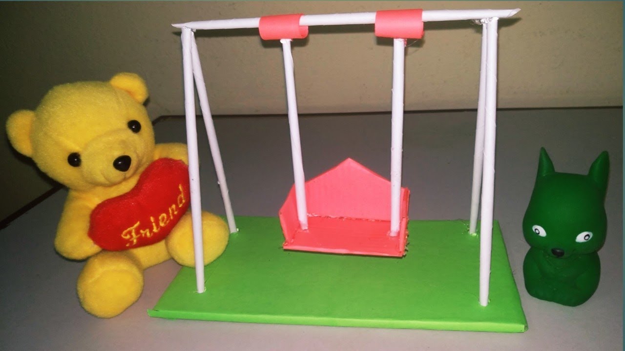 How to make paper swing || making of swing with paper and card board ...