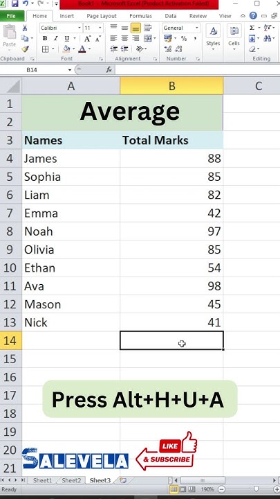 Shortcut to Calculate Average in Excel - YouTube