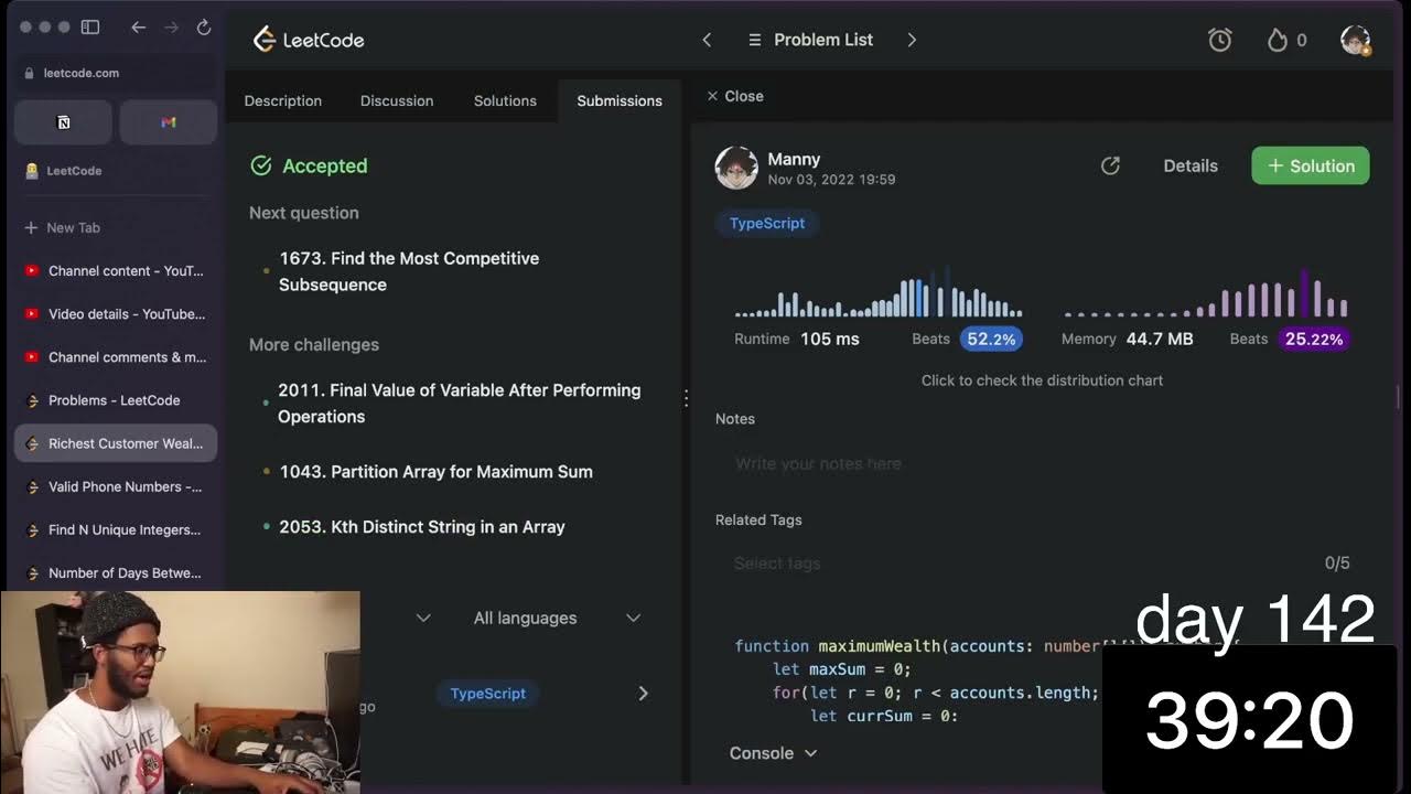 LeetCode everyday: Day 142 - Game Dev is next - YouTube