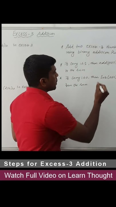 Steps for Excess - 3 Addition - YouTube