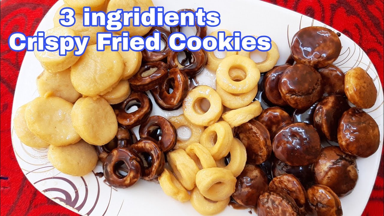 HOW TO MAKE 3 INGRIDIENTS CRISPY FRIED COOKIES/ COOKIES RECIPE/FRIED COOKIES RECIPE - YouTube