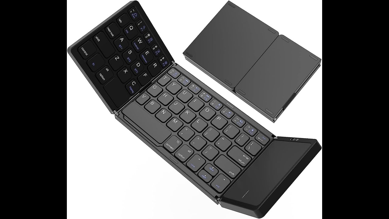 Tri Folding Wireless Portable Bluetooth Keyboard - YouTube