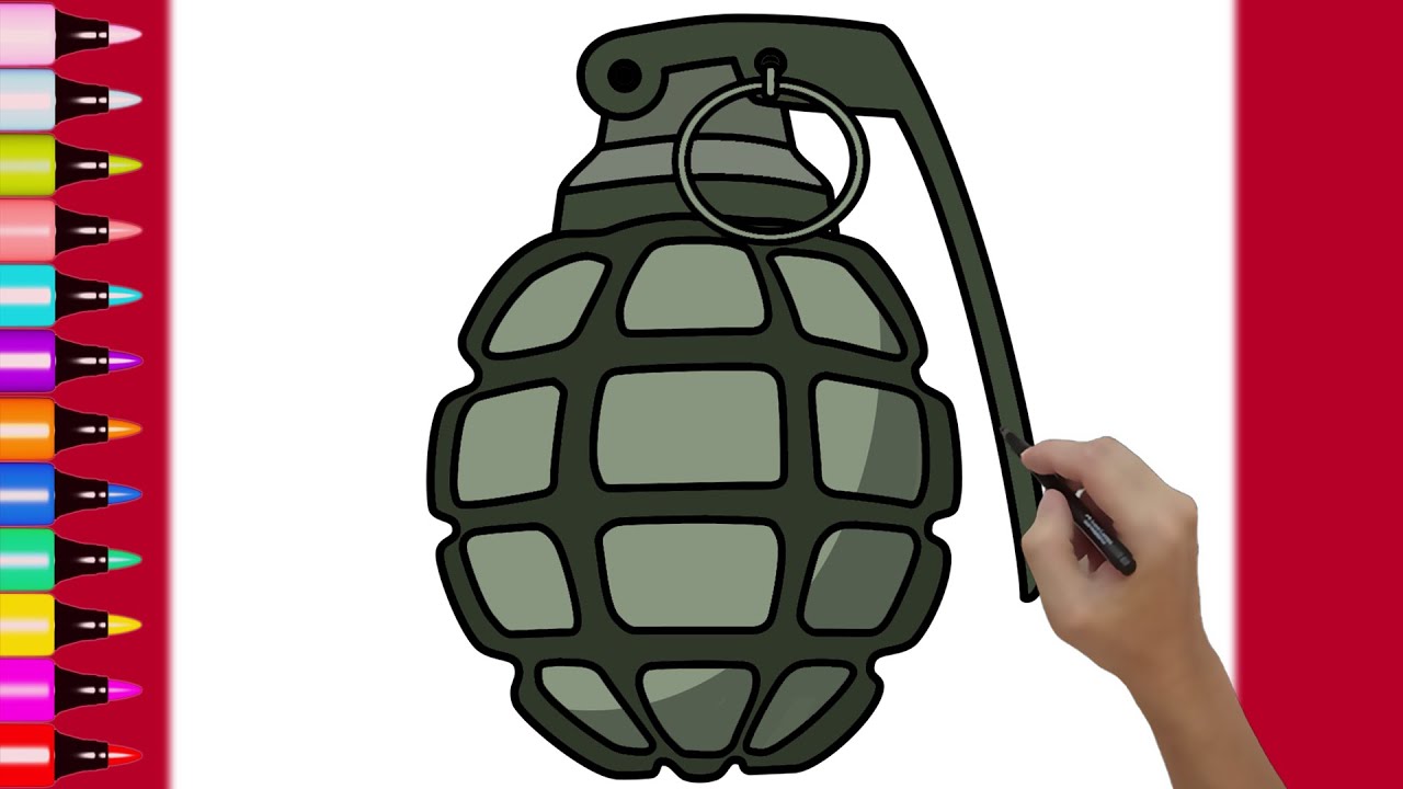 How to Draw Hand Grenade Easy Drawing Step by step - YouTube