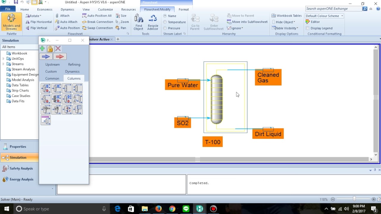 Absorber Column Simuation in Hysys 8 6 - YouTube