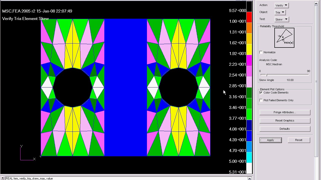 MSC PATRAN TUTORIAL 1(MESH STUDY (TRIA) SIZE) - YouTube