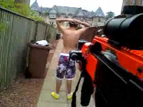 Noob Gets Destroyed by Airsoft Machine Gun (Double Eagle G36C) - YouTube