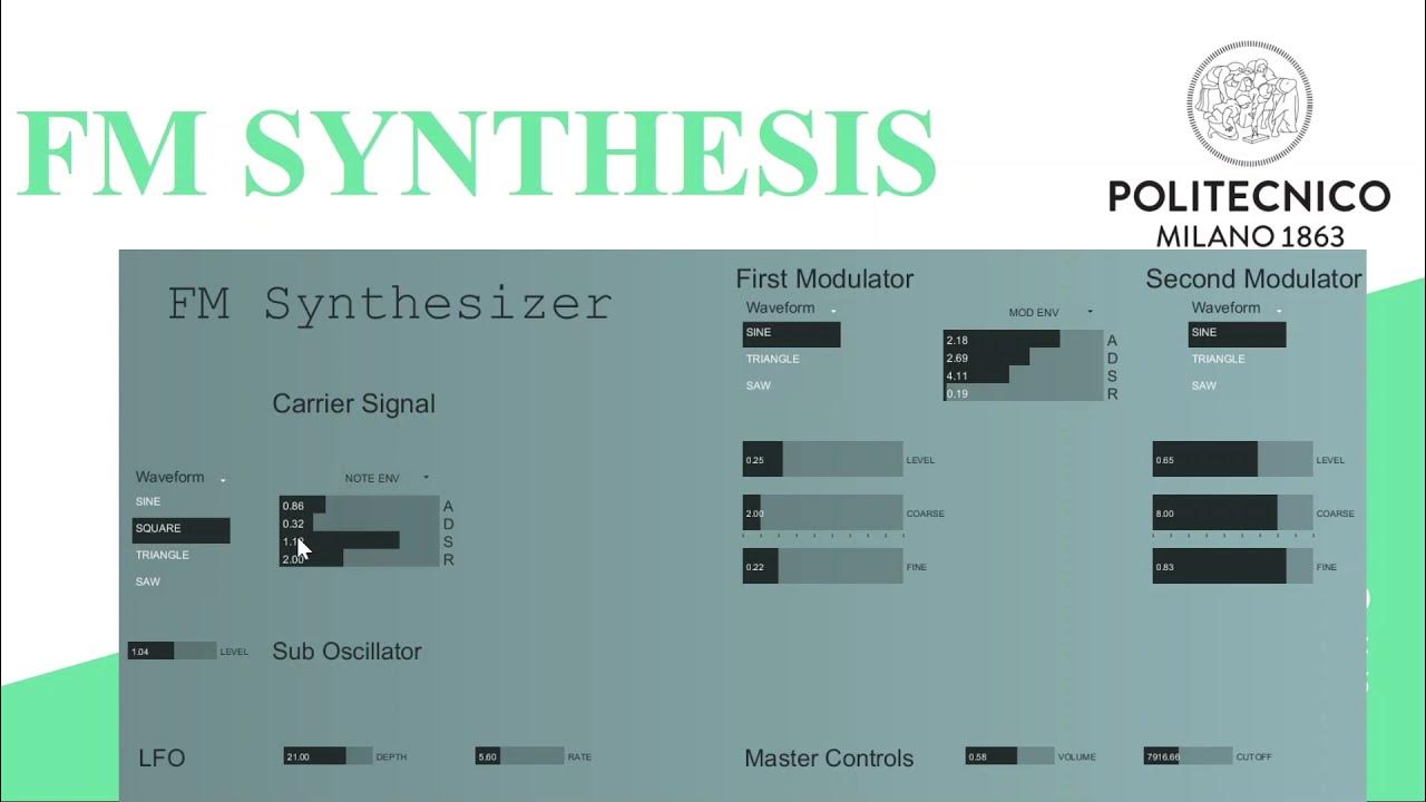 FM synth demo: supercollider, processing - YouTube