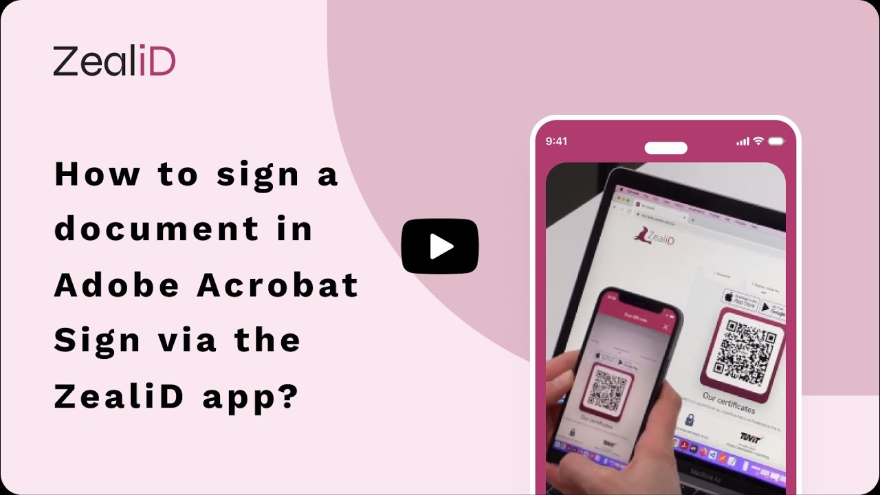 How to sign a document in Adobe Acrobat Sign via the ZealiD app? - YouTube