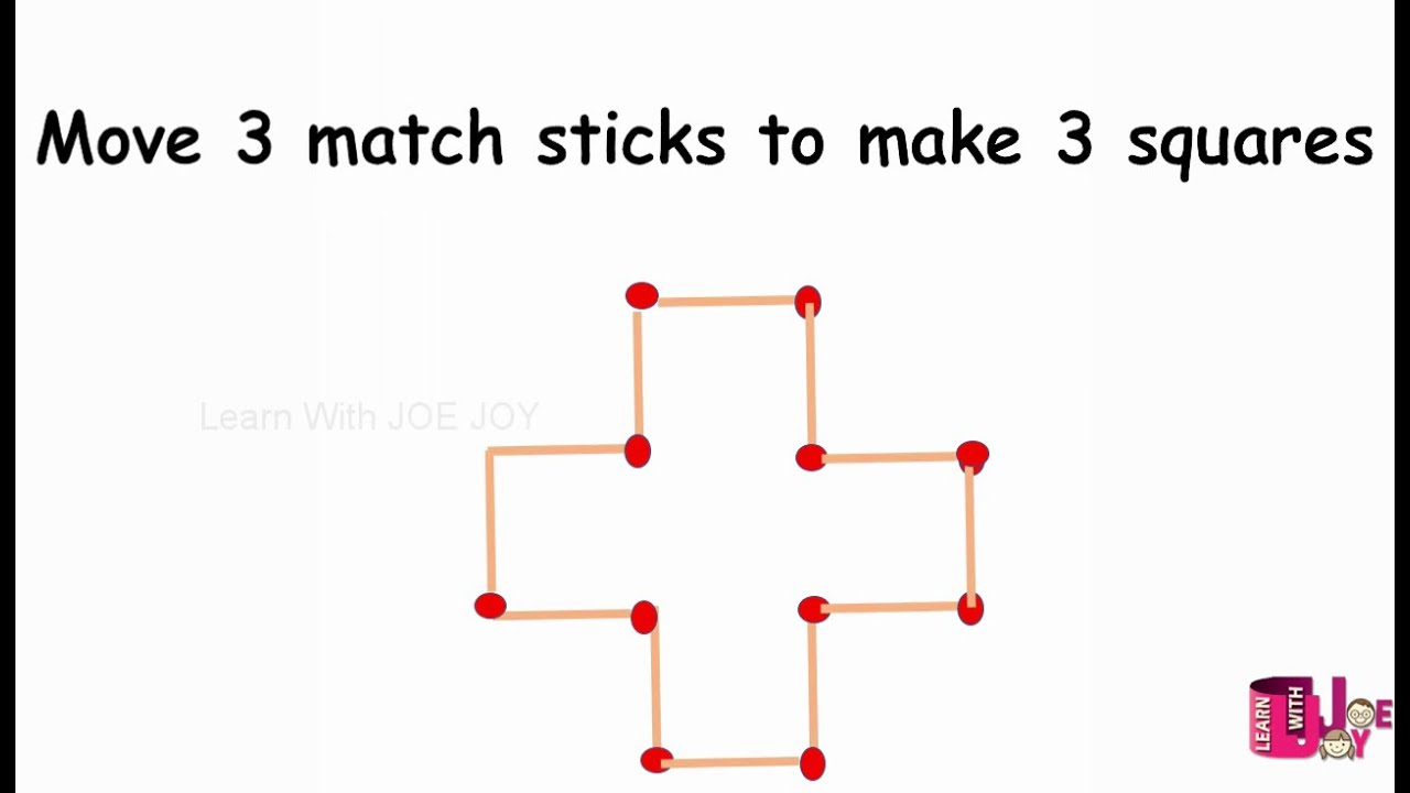 puzzles with sticks part 1/Interesting puzzles for kids using match ...